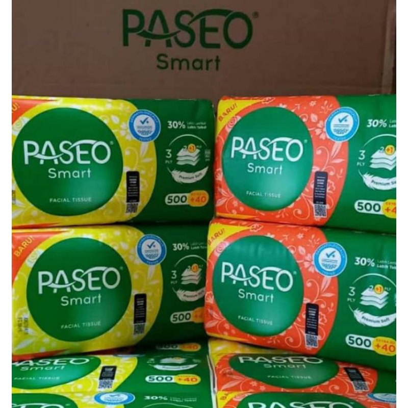 Jual Tissue Facial Paseo Smart 540 sheet, 3 lembar | Shopee Indonesia