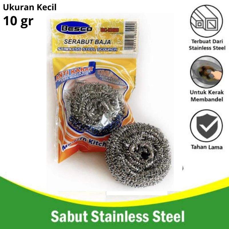 Jual Sabut Cuci Stainless 10gr Anti Karat Kawat Cuci Piring Serbaguna ...
