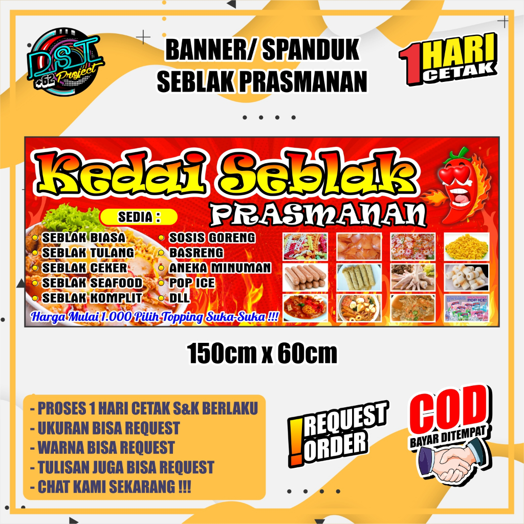 Jual BANNER / SPANDUK SEBLAK PRASMANAN TEMA B 150 X 60 | Shopee Indonesia