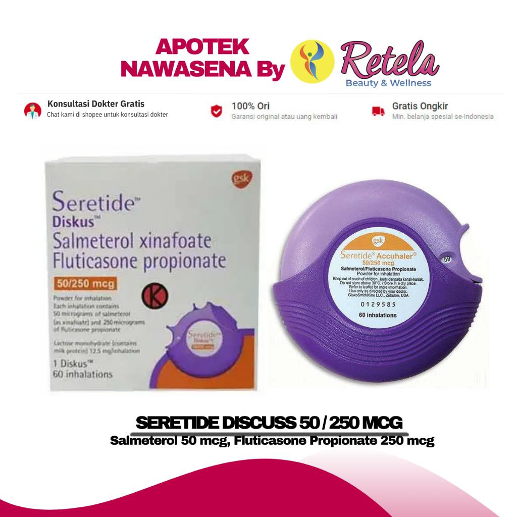 Jual SERETIDE DISCUSS 50/250 MCG 60 DOSIS / OBAT ASMA | Shopee Indonesia