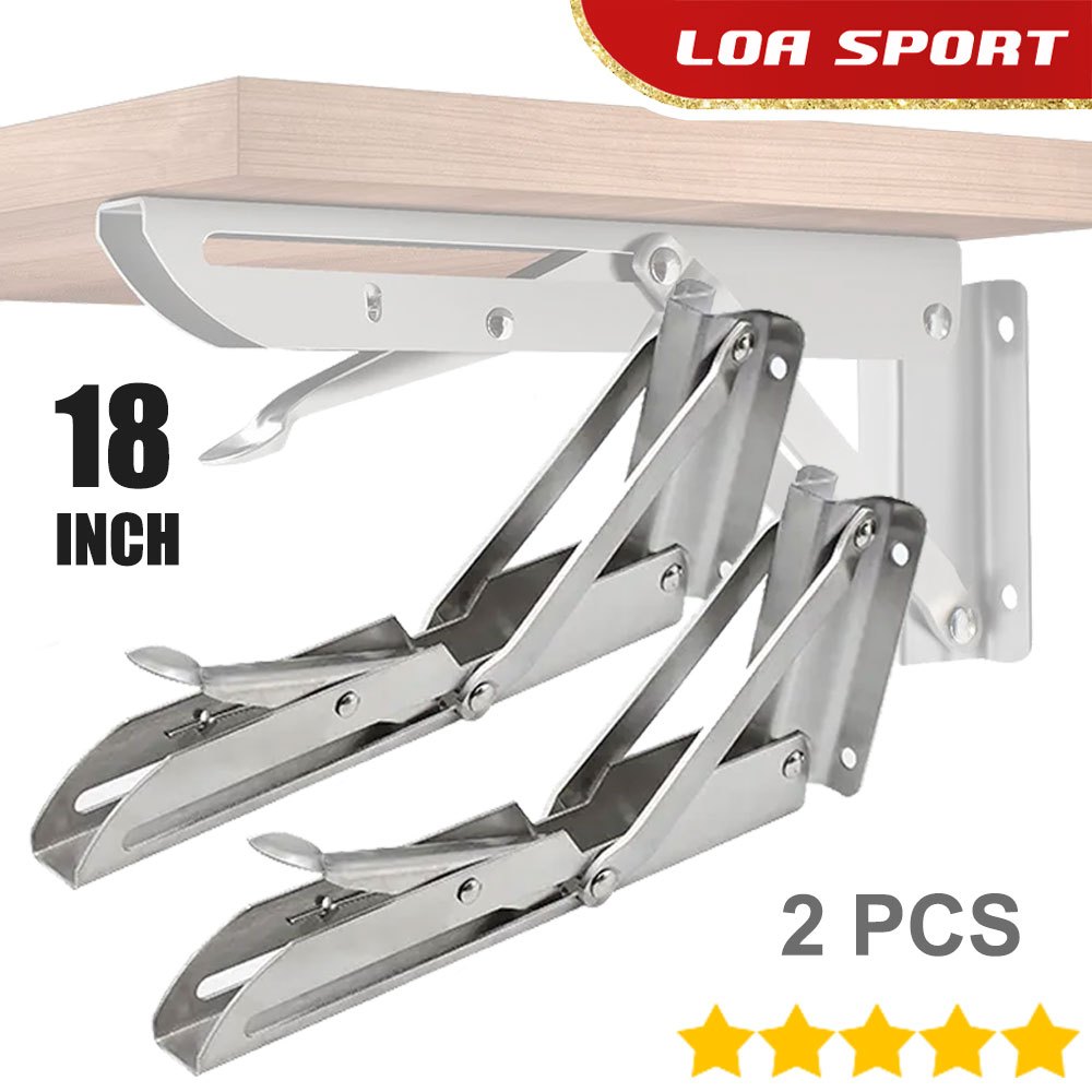 Jual Engsel Siku Lipat 18 Inch Meja Rak Dinding Silver Stainless 2 PCS ...