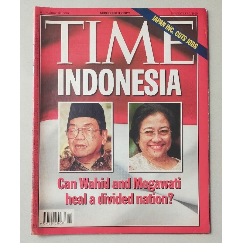 Jual Majalah Time Magazine 1 November 1999 : Cover Gus Dur dan Megawati ...