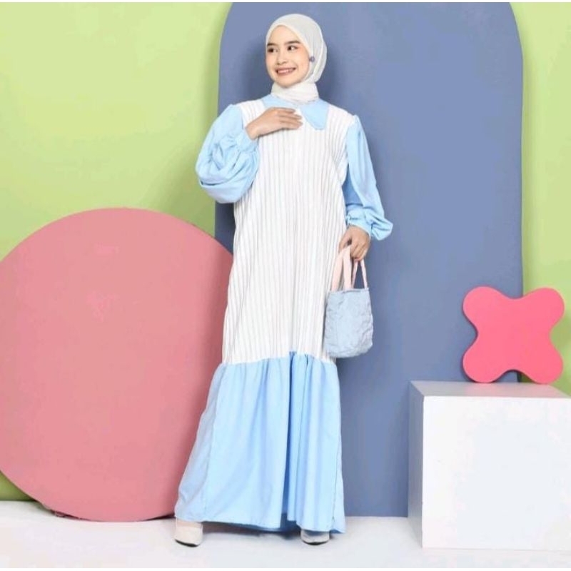 Jual Mybamus Jinny Collar Dress - Dress Lengan Balon - Gamis Sleting ...