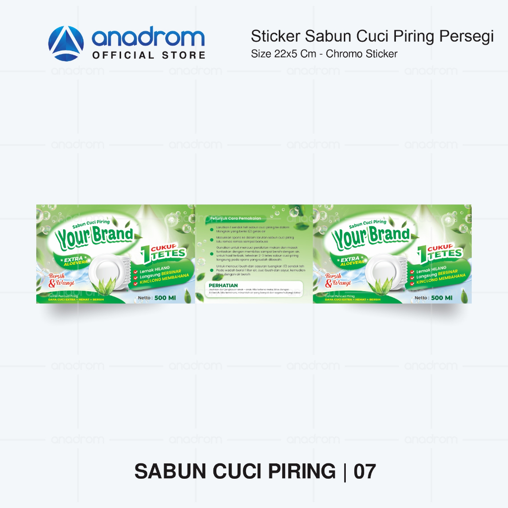 Jual Sticker Kemasan Botol Sabun Cuci Piring Persegi Panjang | Sticker ...