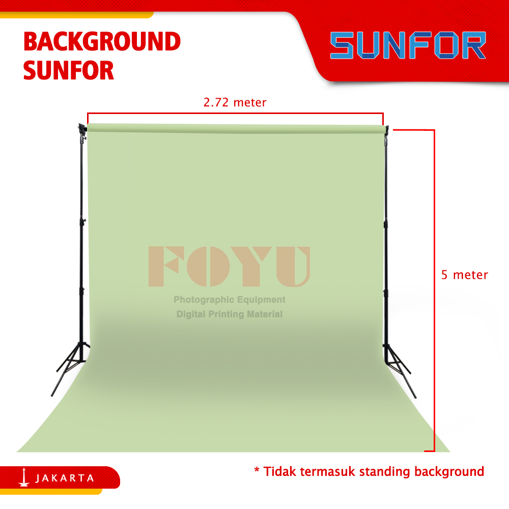 Jual Background Backdrop Paper Kertas Polos Seamless Sunfor 2.72 x 5M ...
