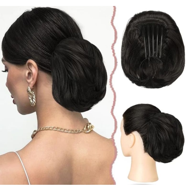 Jual Clip Rambut Sanggul Modern Bun Korean Style Cepol Jawa Sanggul ...