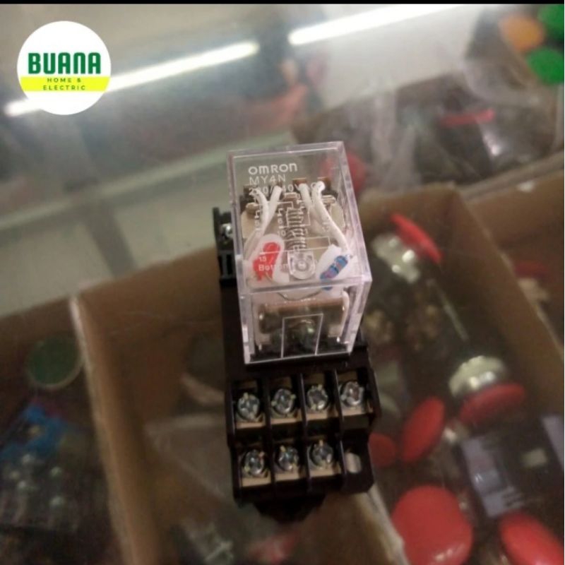 Jual Omron relay MY4N 220VAC Ori Jepang + socket | Shopee Indonesia