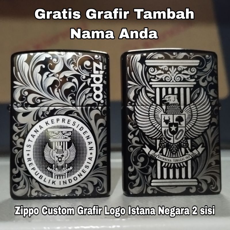 Jual TERMURAH !!! ZIPPO CUSTOM 2 SISI UV GRAFIR LASER ZIPPO BLACK CHROME EBONY CUSTOM GRAFIR ...