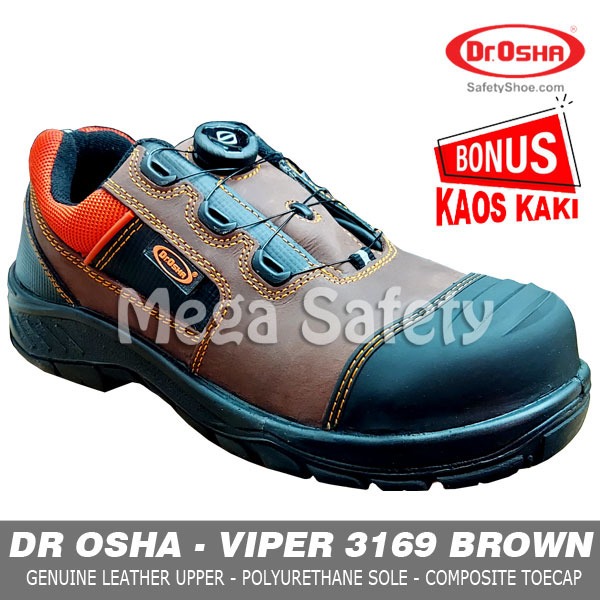 Jual Dr Osha Viper 3169 Brown Sepatu Safety Shoe S1 Metal Free ...