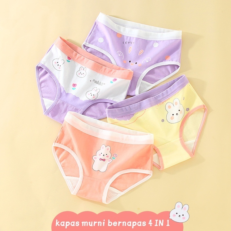 Jual 4 Pcs Celana Dalam Anak Perempuan CD Fashion Segitiga Pakaian ...