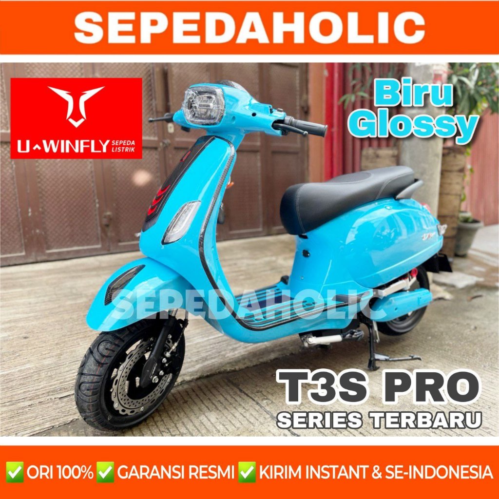 Jual Sepeda Motor Listrik UWINFLY T3S PRO Double Disc Brakes 1200 Watt ...