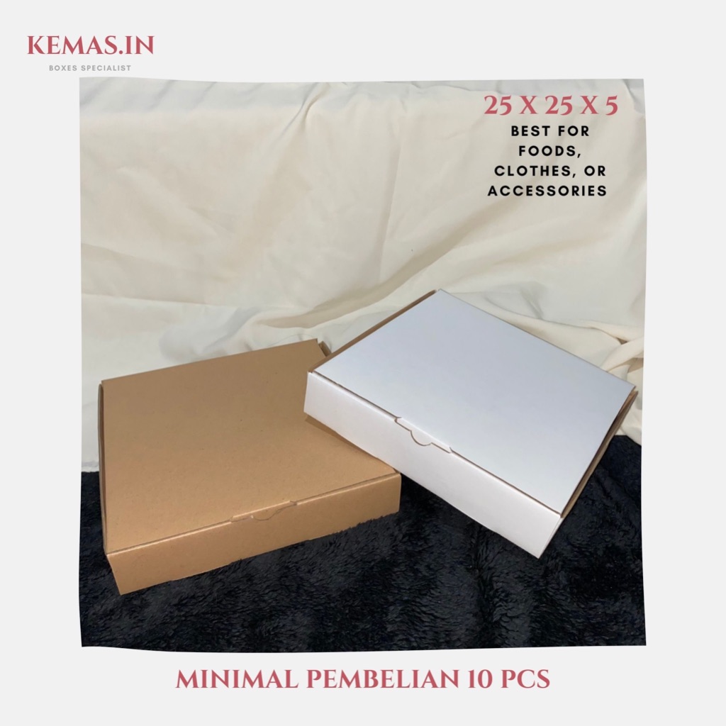 Jual (100 PCS TERMURAH) Kardus 25x25x5 cm | dusbox dus packing kardus ...