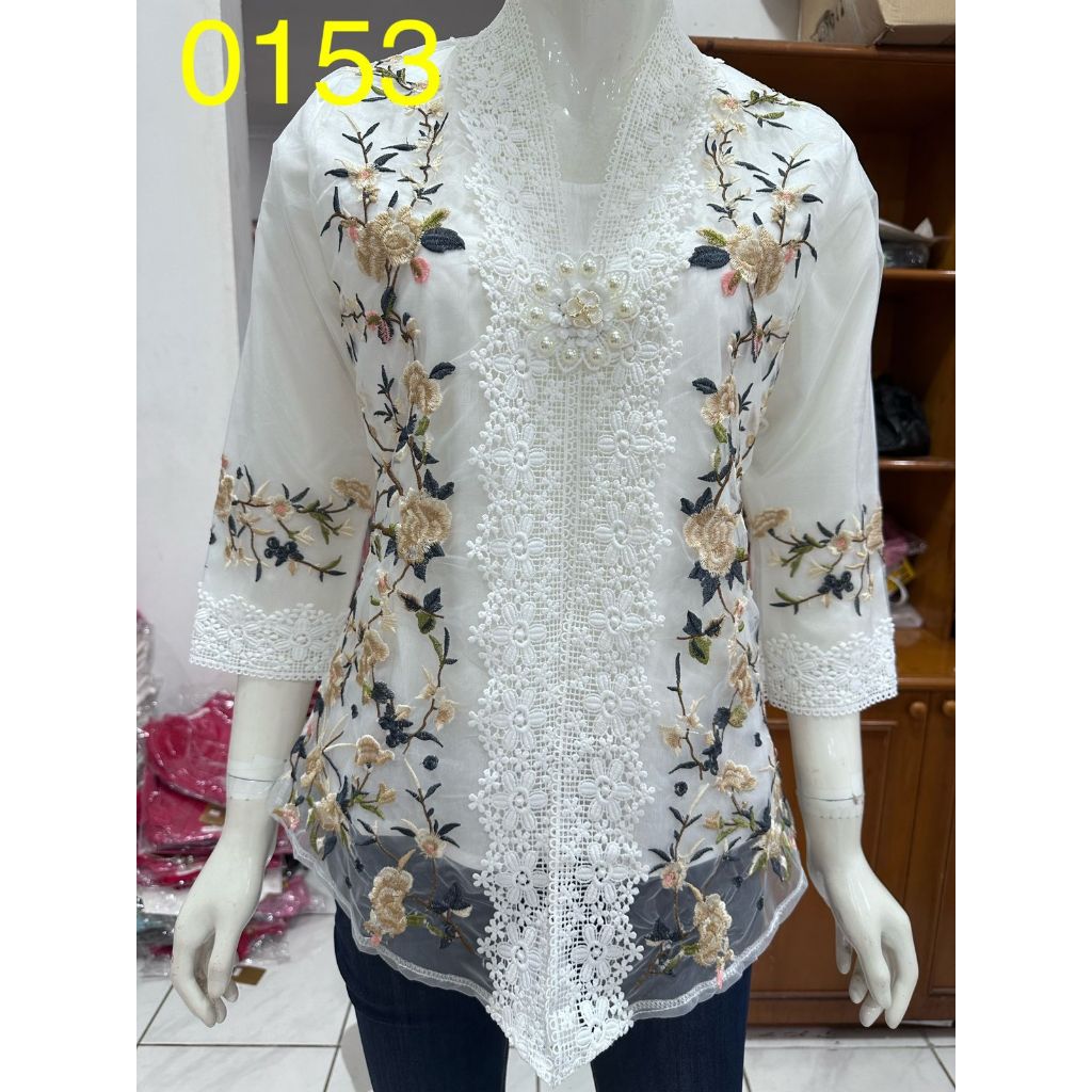 Jual 1508 kebaya rompi organdi alexuez premium brukat /kebaya encim ...