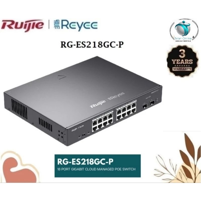 Jual Ruijie RG-ES218GC-P , 16 Port Gigabit + 2 SFP Smart POE + Switch 240W | Shopee Indonesia