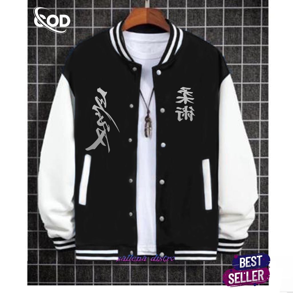Jual COD Jaket Baseball Kancing Jaket Varsity Baseball Logo Kata ...