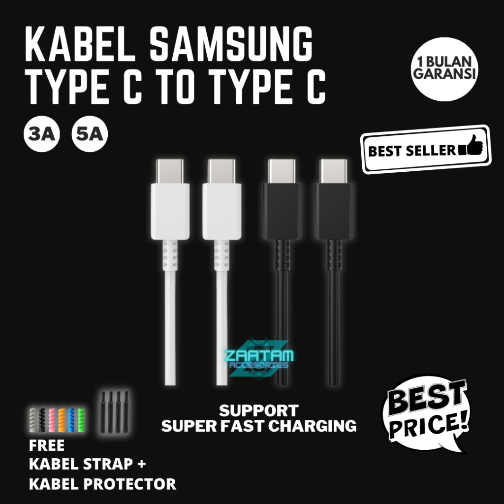 Jual KABEL SAMSUNG C TO C TYPE C TO TYPE C 3A 5A SUPER FAST CHARGING ...