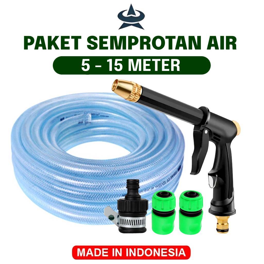 Jual GEMUK Selang Air Cuci Motor 15 Meter Paket Selang Semprotan Air Cuci Mobil Siram Tanaman ...