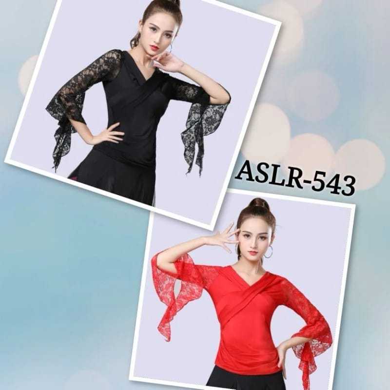 Jual Atasan LLengan 3/4 Lengan Renda Atasan Dance Premium Lengsn Lapa ...