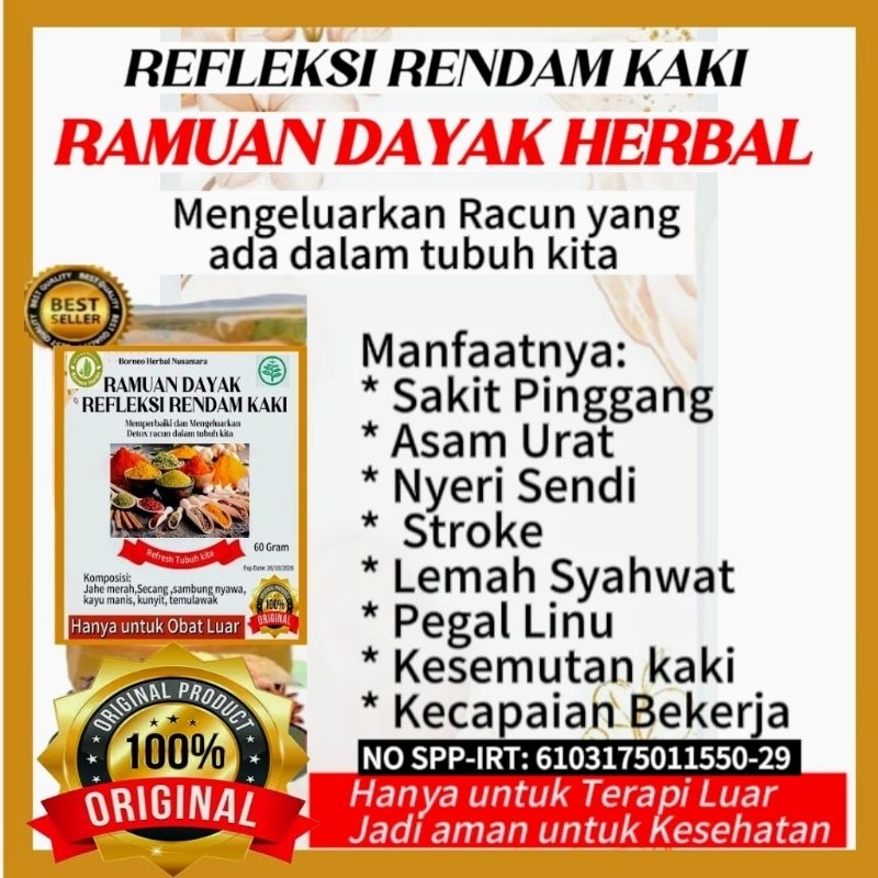 Jual RAMUAN TERAPI SERBUK RENDAM KAKI DAYAK 60 Gram | Shopee Indonesia