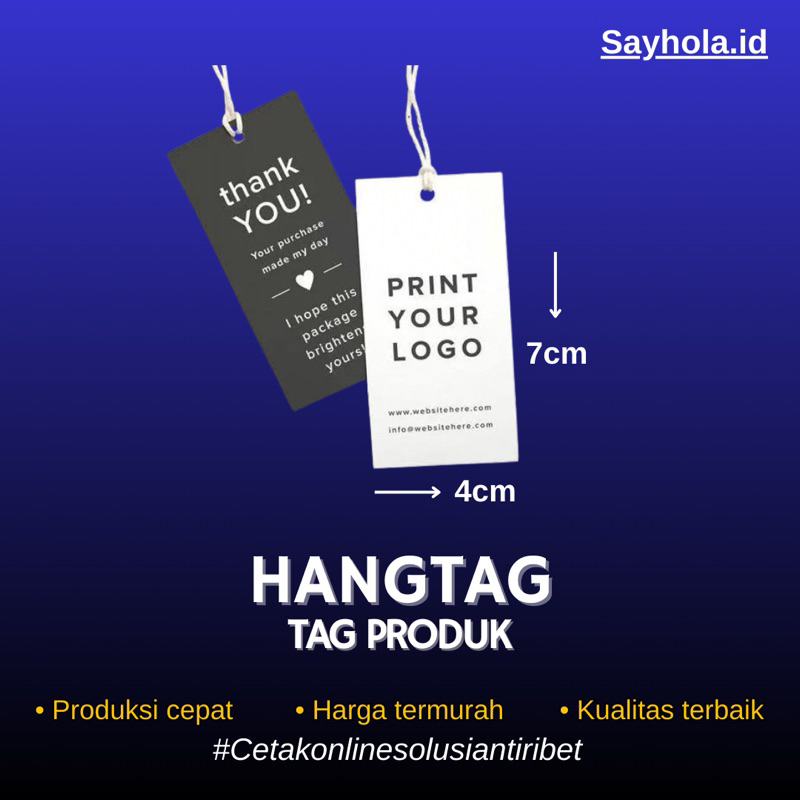Jual hang tag costume (tag produk)/hangtag baju dll | Shopee Indonesia
