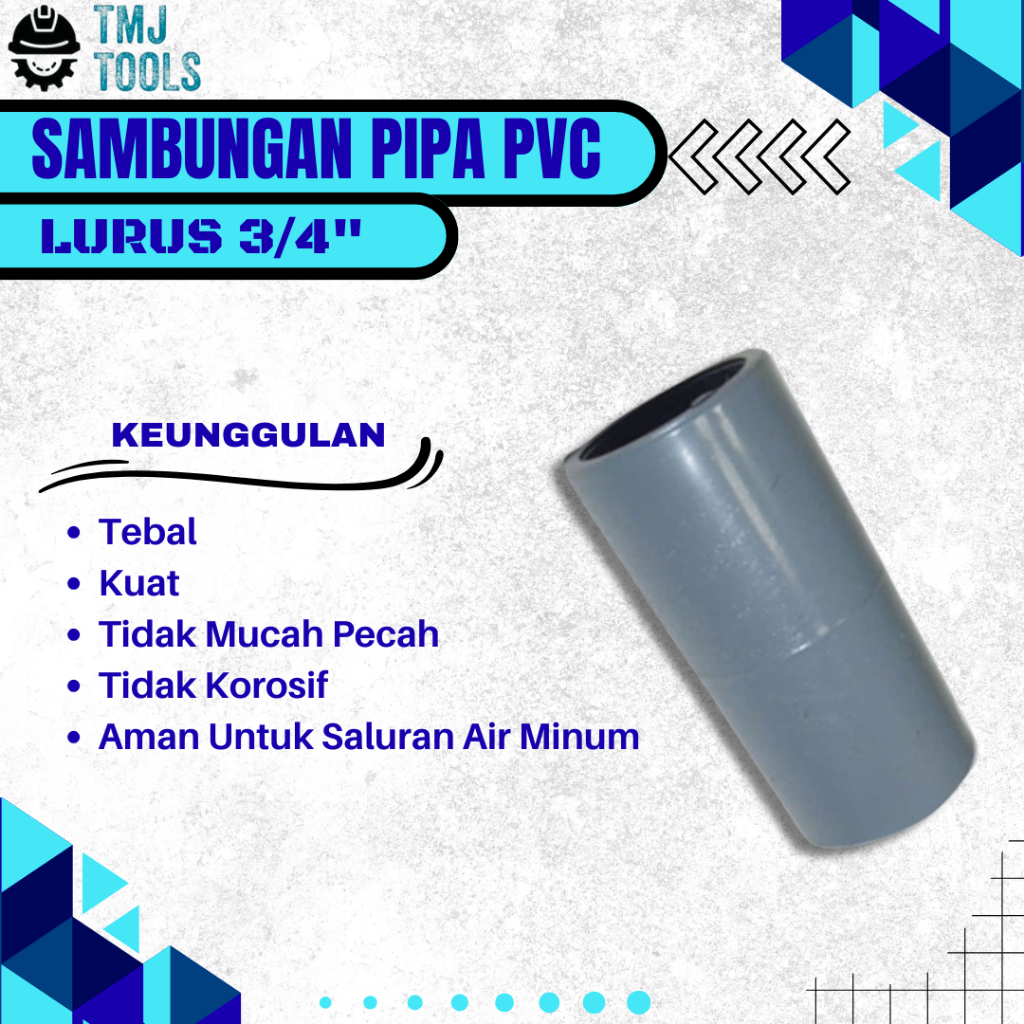 Jual Sambungan Pipa Lurus PVC 3/4 Inch Socket Sambungan Pipa Lurus 3/4 ...
