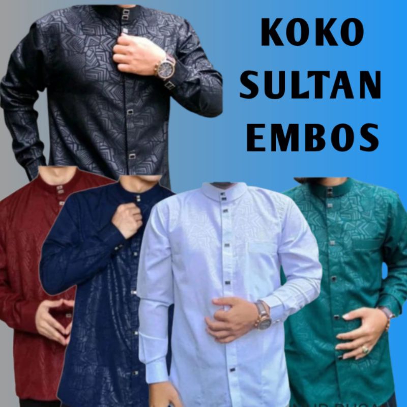 Jual Baju Koko Sultan Embos Lengan Panjang Laki laki Pria Dewasa ...