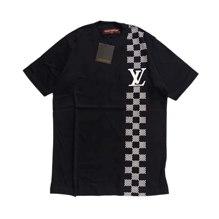 Jual Baju Kaos Pria Lv Louis Vuitton Print Logo Chaekerboard Hitam 24s ...