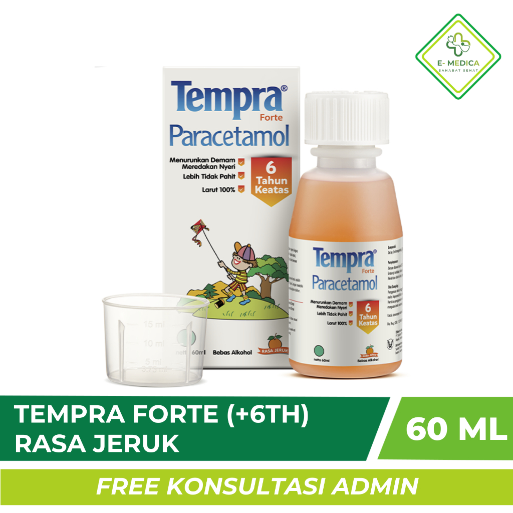 Jual (60 ml) Tempra Forte Sirup - Rasa Jeruk - Anaka Usia 6 Tahun ke ...