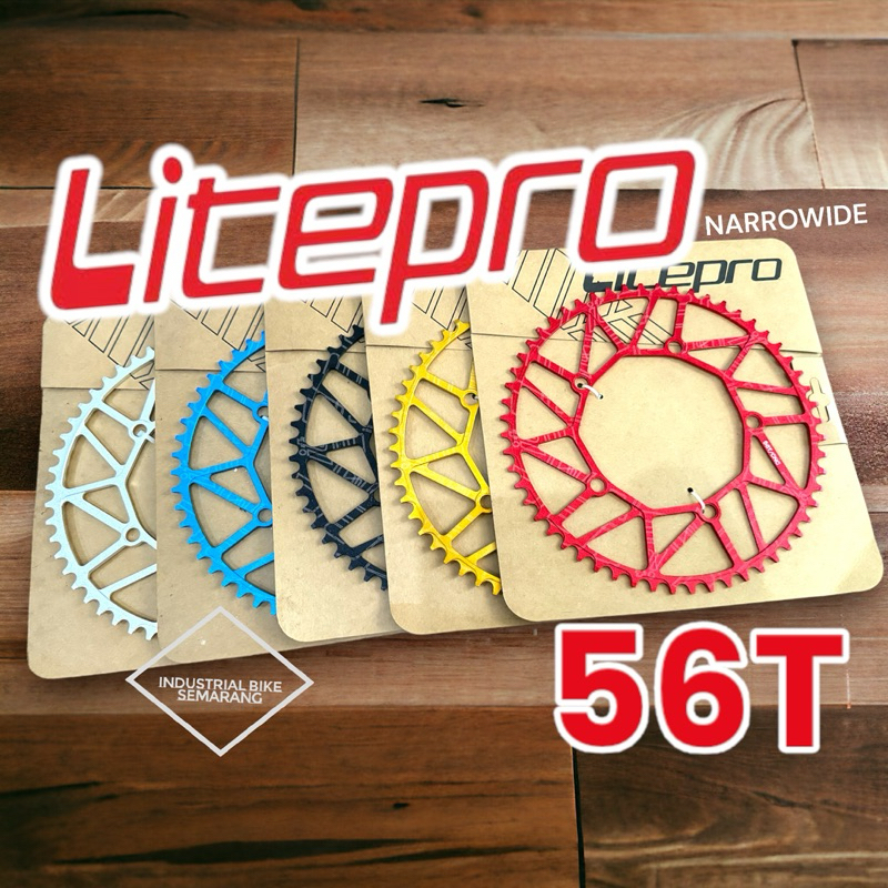 Jual Chainring Sepeda Lipat Litepro 56T CNC BCD 130 MM Chain ring lite ...
