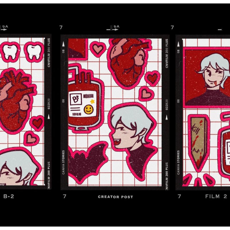Jual ORIGINAL VAMPIRE GLITTER STICKER SHEET A6 | Shopee Indonesia