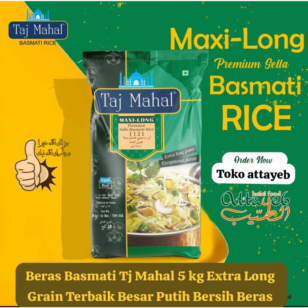 Jual Beras Basmati TJ Mahal 5kg Extra Extra Long Premium Grain Terbaik ...