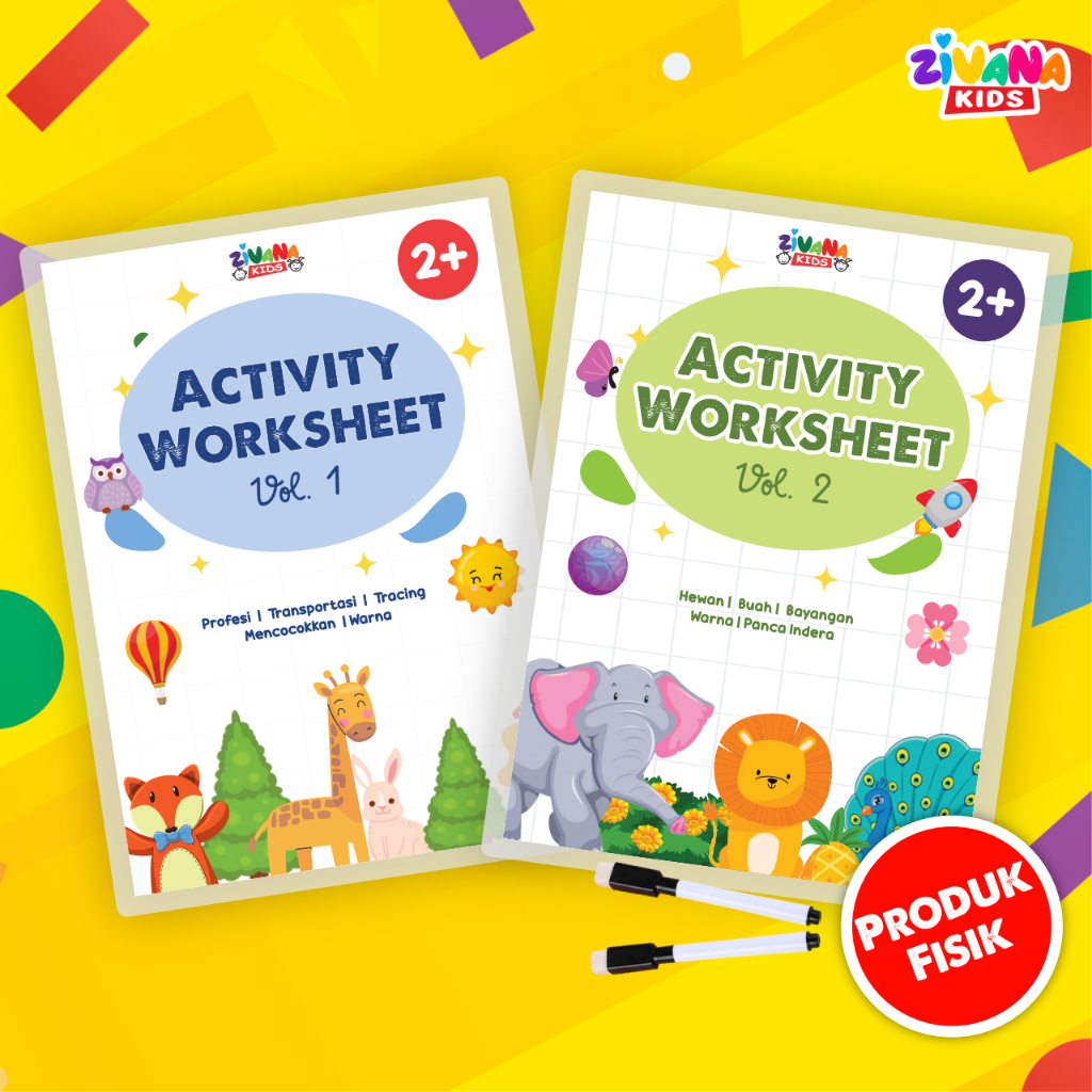 Jual Activity Worksheet ZIVANA KIDS Buku Edukasi Aktivitas Anak Wipe ...