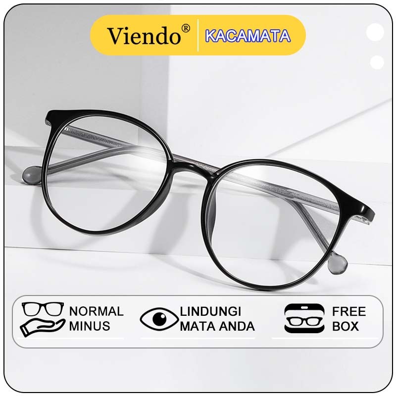 Jual Viendo Kacamata Minus Photocromic Anti Blueray Radiasi Retro Oval ...