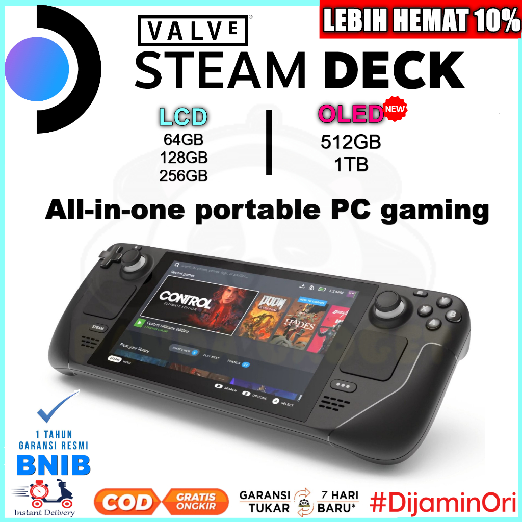 Jual Valve Steam Deck OLED / LCD Portable PC Gaming Handheld Console ...