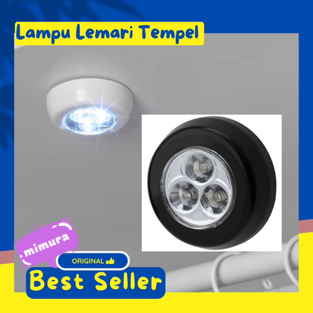 Jual Lampu Lemari LED Tempel Mini Baterai Lampu Camping Push Lamp IKE4 ...