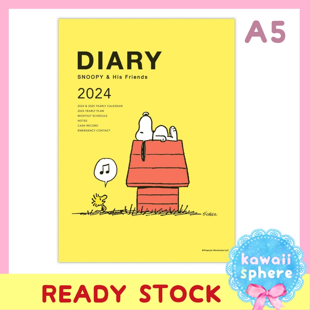 Jual Snoopy Planner 2024 | A5 Hallmark Peanuts Monthly Planner Diary ...