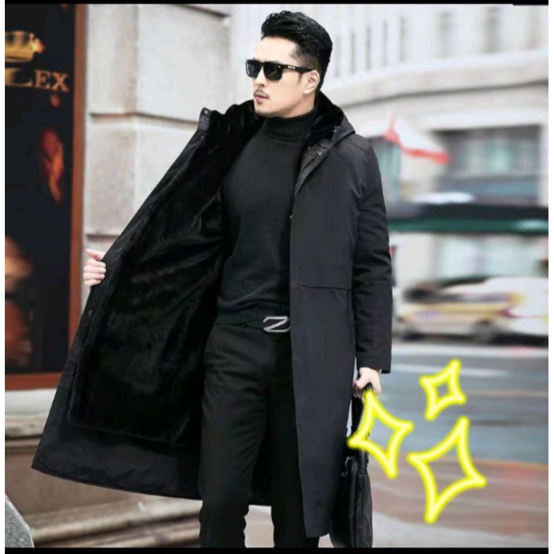 Jual jubah coat / matel bulu/jubah pria long coat/jaket priacoat ...