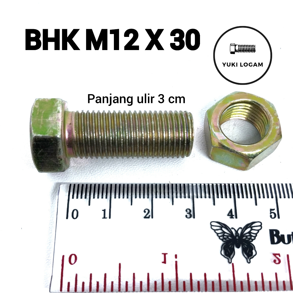 Jual BHK BMK M12x30 Baut dan mur Kunci 17 baut hexagonal kuning ...