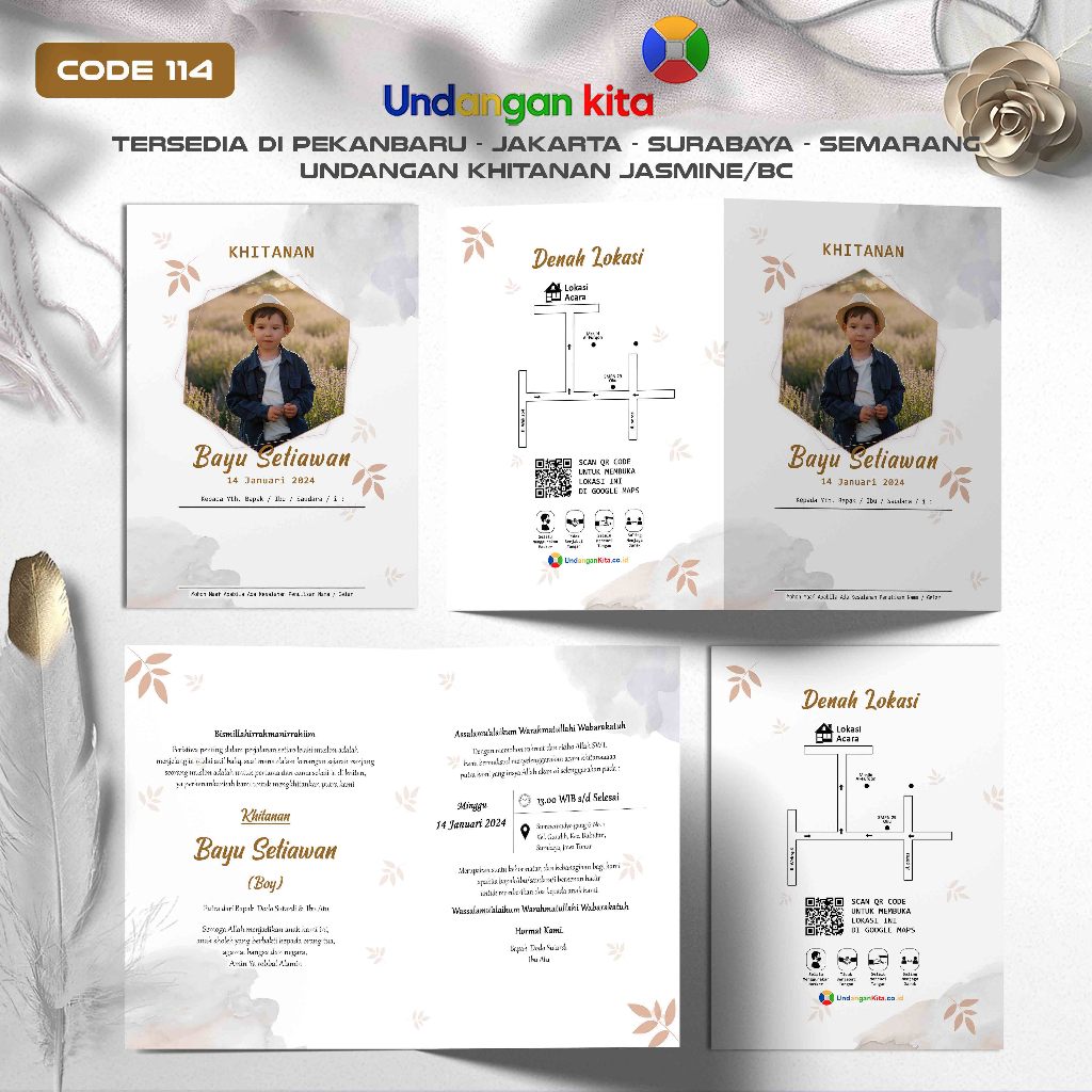 Jual Undangan Khitanan Softcover Jasmine / BC Undangan Kita Jakarta ...