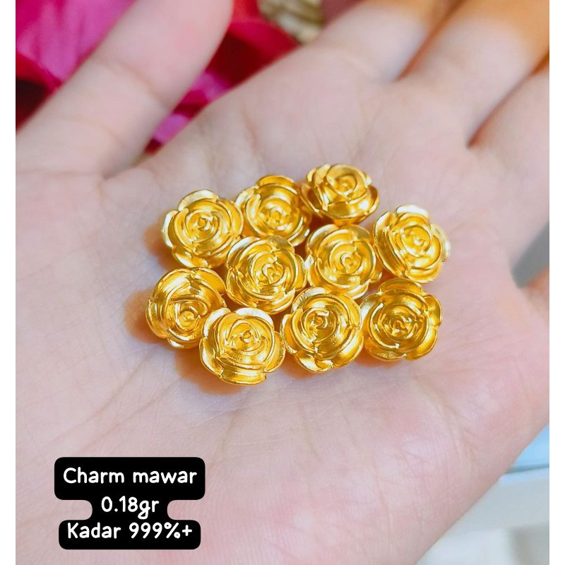 Jual Charm Bunga Mawar 24k | Shopee Indonesia