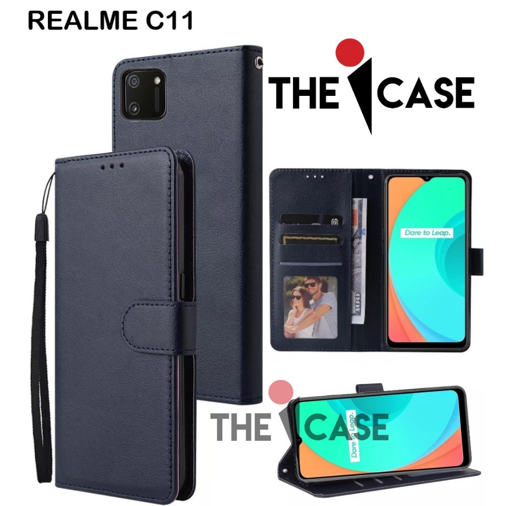 Jual Casing REALME C11 model flip buka tutup case kulit ada tempat foto ...