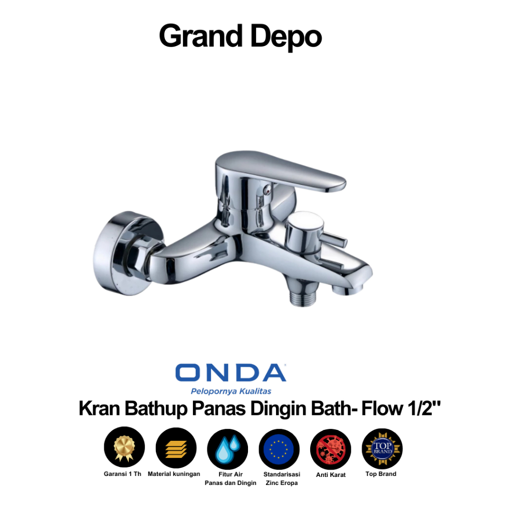 Jual Onda Kran Shower Mixer Air Panas Dingin Bath Flow 1/2" Onda / Kran ...