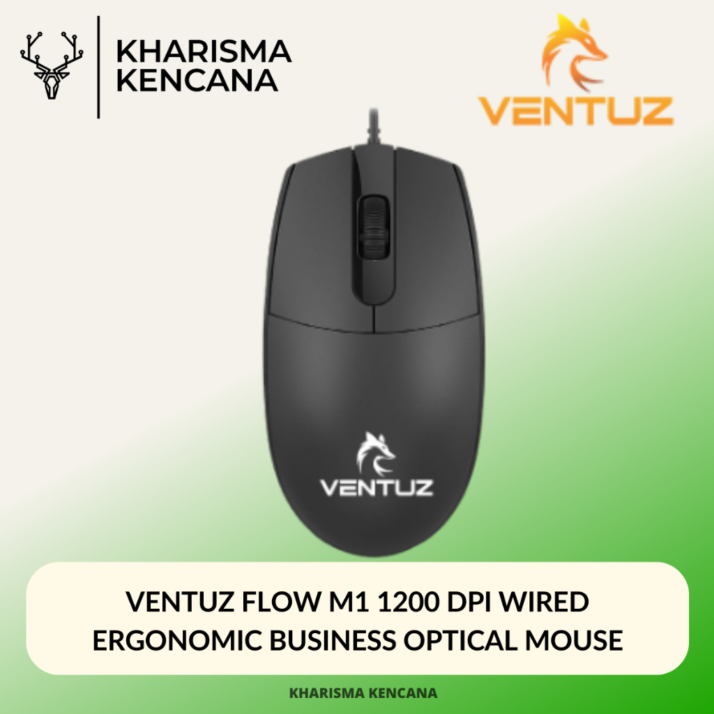 Jual VENTUZ FLOW M1 1200 DPI WIRED ERGONOMIC BUSINESS OPTICAL MOUSE ...