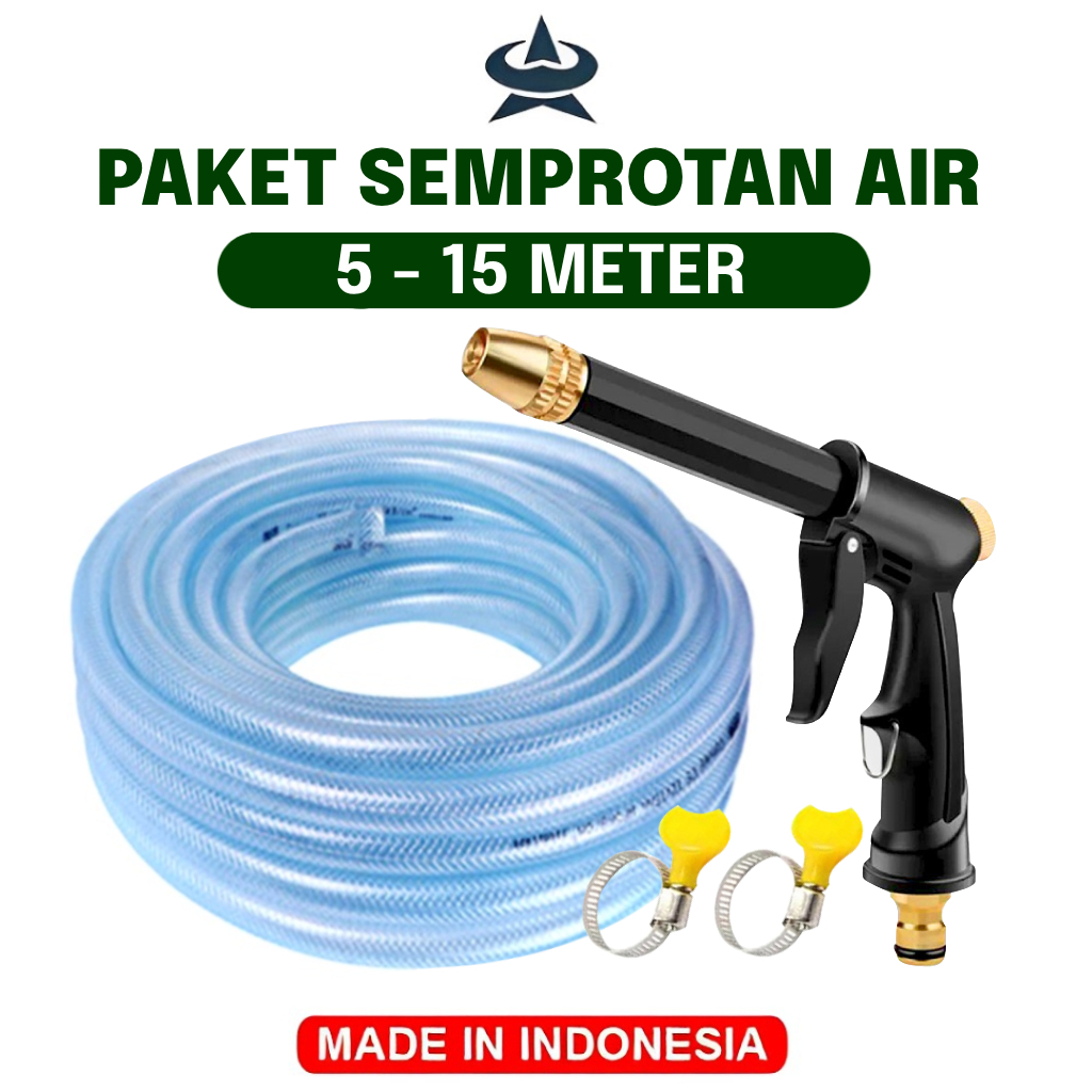 Jual GEMUK Selang Air Cuci Motor 15 Meter Paket Selang Semprotan Air ...