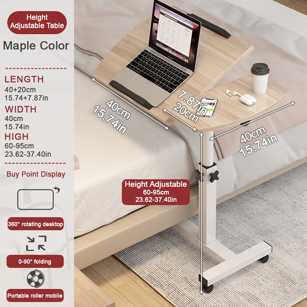 Jual Baikhome Meja Laptop Adjustable Height Standing Desk Roda Portable ...