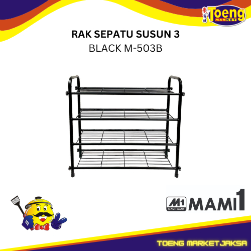 Jual RAK SEPATU SUSUN 3 BLACK M-503B MAMI1 | Shopee Indonesia