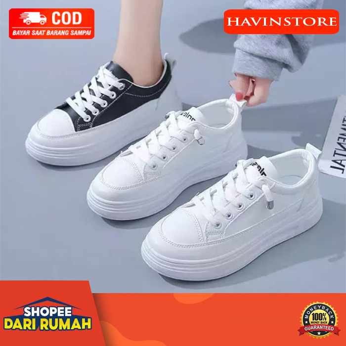 Jual Sepatu Sneakers Wanita Kekinian Fashion Model Korea Kasual Outdoor ...