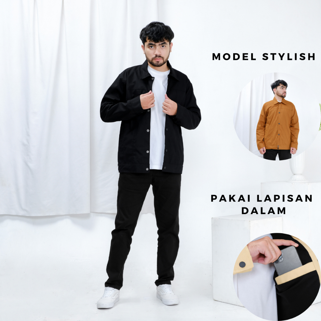 Jual Libra Jaket Trucker Semi Parka Pria Canvas Katun Pakai Lapisan ...