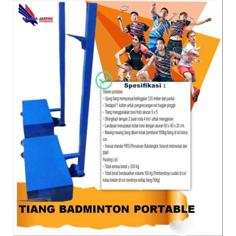 Jual Tiang bulu tangkis portable badminton | Shopee Indonesia
