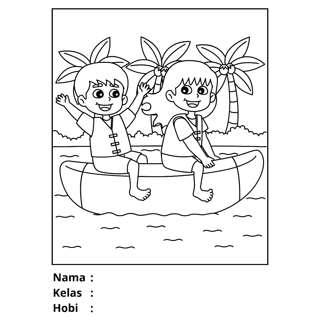 Jual LEMBAR SKETSA MEWARNAI TEMA PANTAI / MAINAN EDUKASI MENGASAH ...
